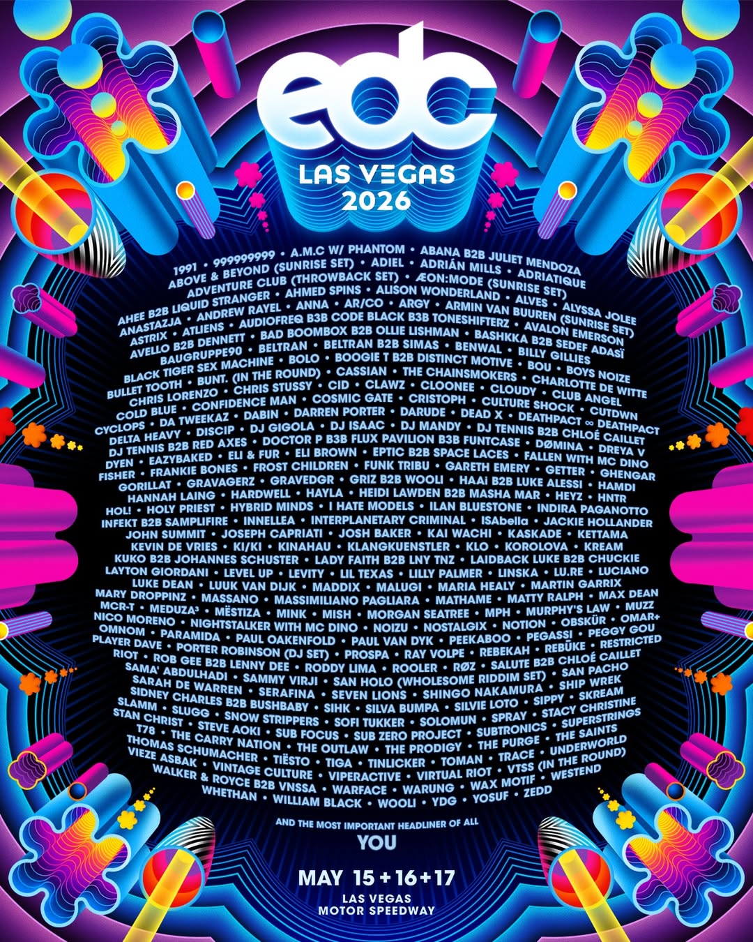 EDC Las Vegas 2026 Lineup Phase 1 Has Been Revealed